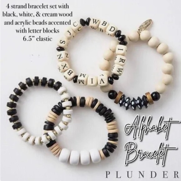 Plunder | Jewelry | Nib Plunder Alphabet Bracelet Set | Poshmark